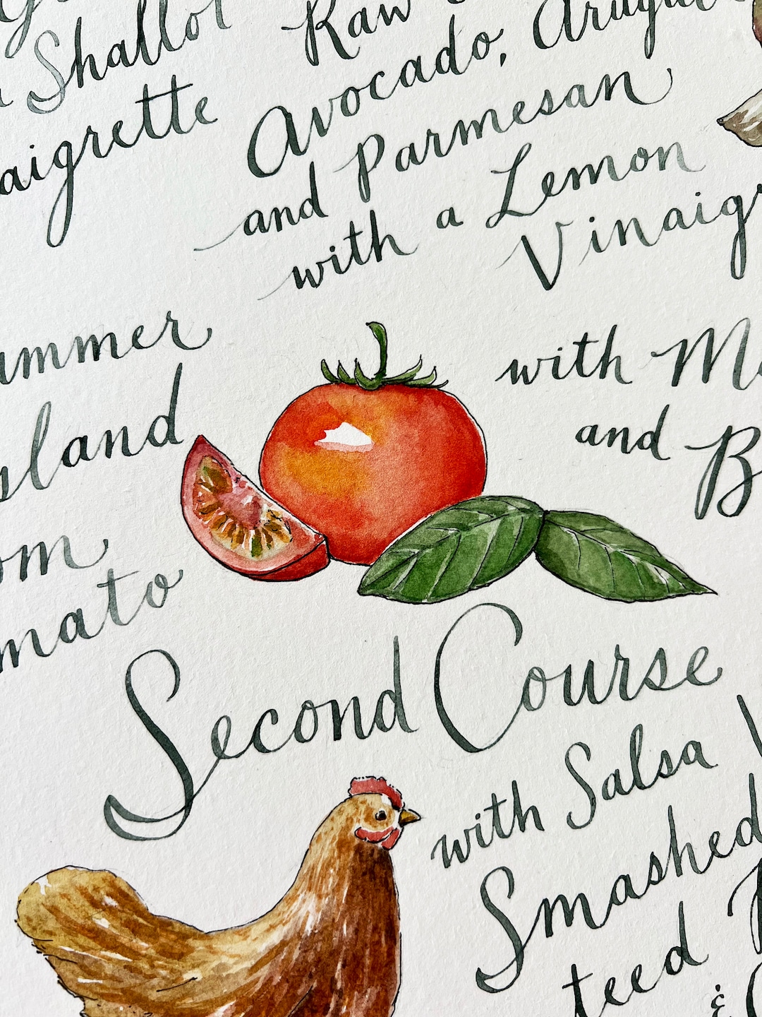 Made to Order - Custom Menu Watercolor Illustration - Watercolor ...