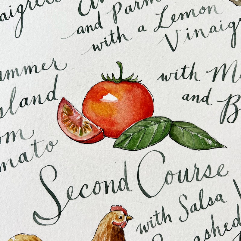 Watercolor Wedding Menu - Etsy