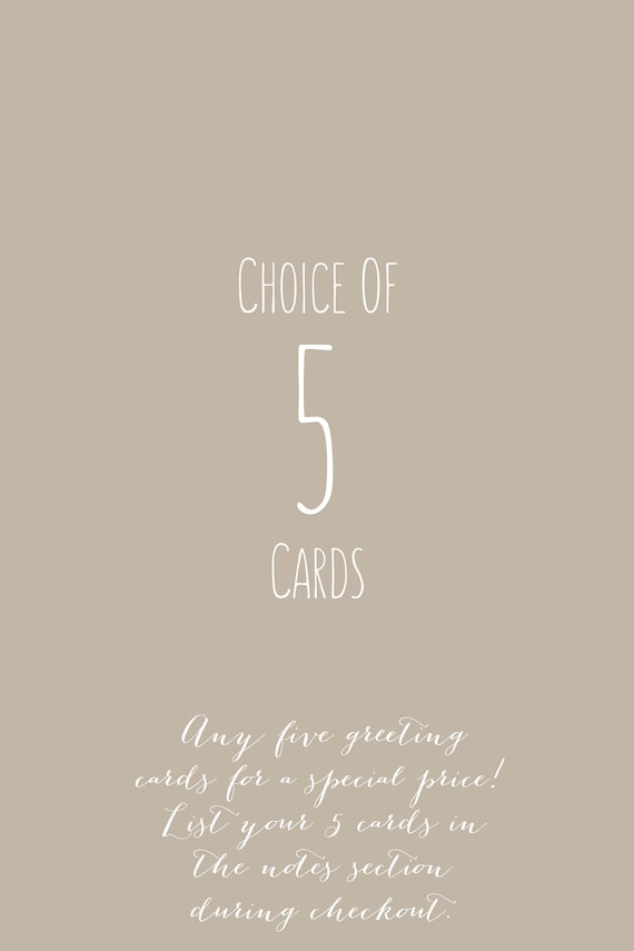 Choice of Five Cards Watercolor Greeting Cards Special | Etsy