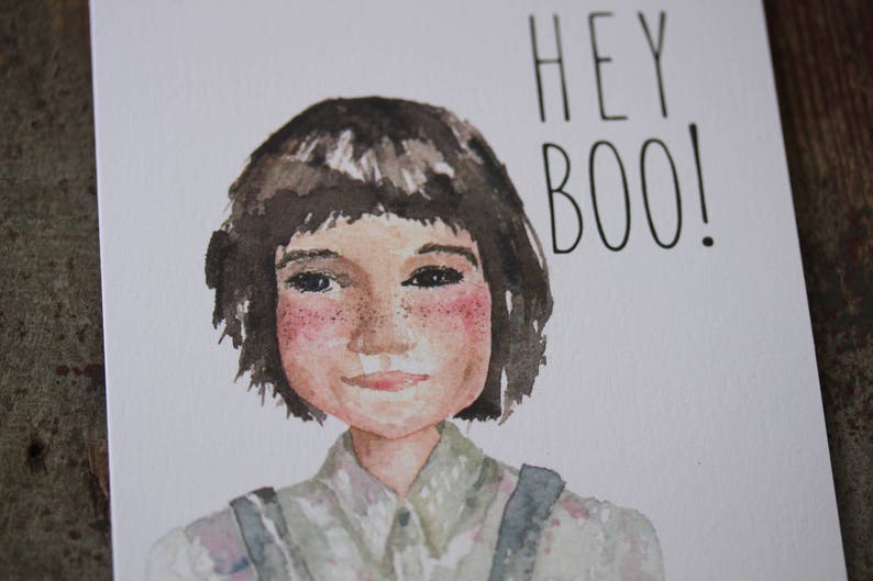 Scout Finch Hey Boo Card - to Kill a Mockingbird Greeting Card - Scout ...