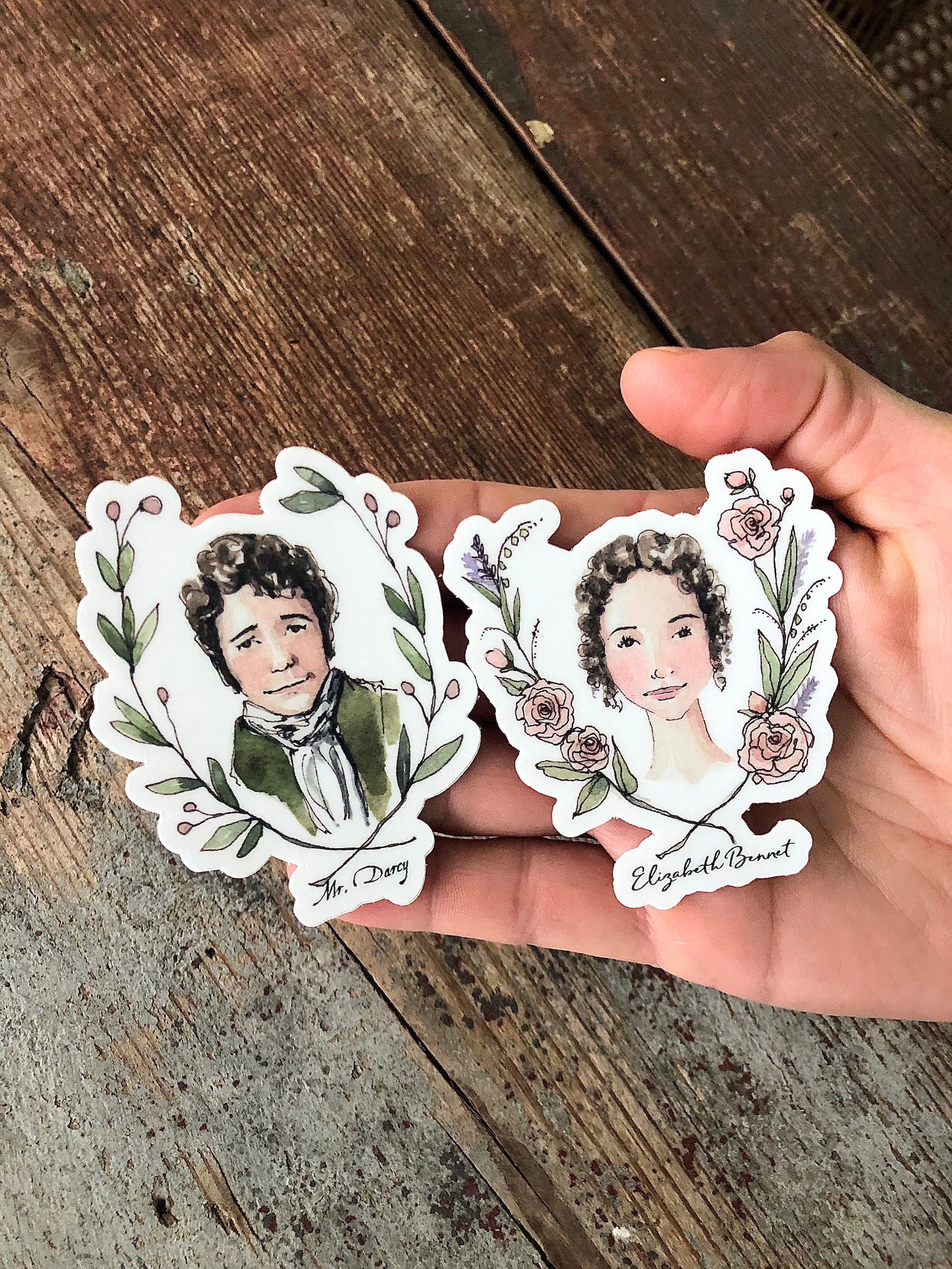 Mr. Darcy and Elizabeth Bennet Stickers From Jane Austen's | Etsy