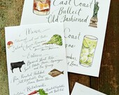 Made to Order Custom Menu Watercolor Illustration - Etsy