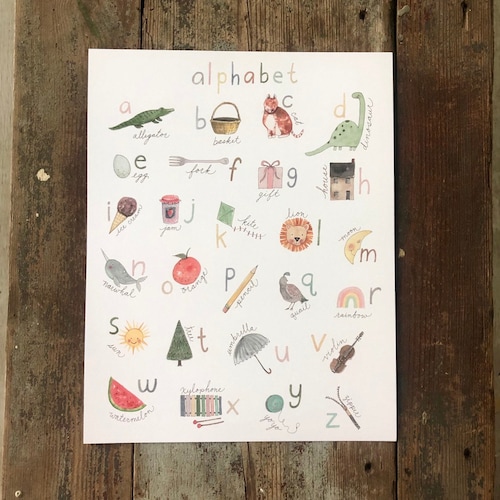 Nursery Art Abc's Alphabet Chart 8x10 or 11x14 Gender - Etsy