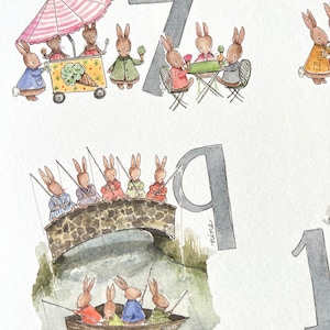 Nursery Art - Bunny Number Chart 8x10, 11x14 or 11x17 Boy or Girl ...