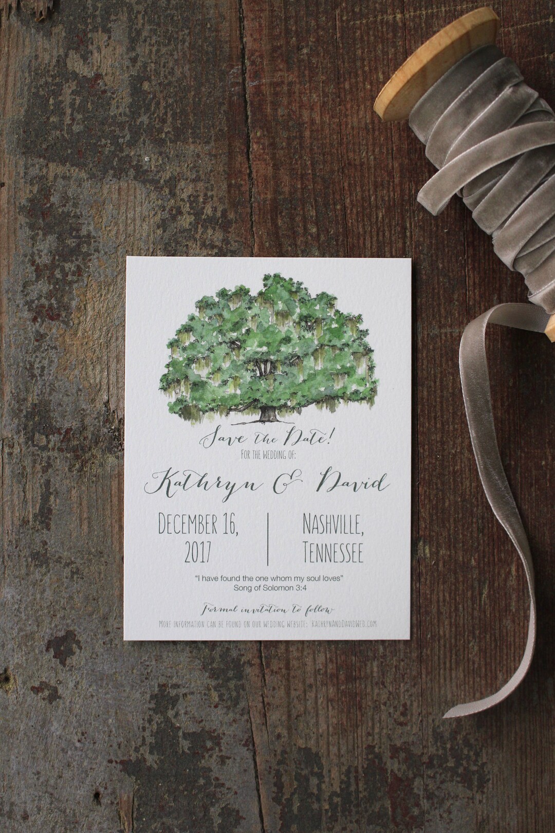 Watercolor Live Oak Tree Save the Date: Southern Wedding Invitation - Etsy