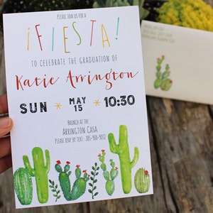 Cactus Invitation - Watercolor Fiesta Invitation - Succulents - Kids ...