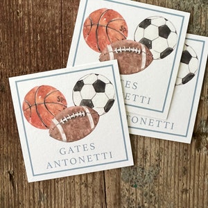Sports Calling Cards for Children - Soccer Ball Football Basketball ...