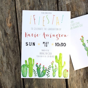 Cactus Invitation - Watercolor Fiesta Invitation - Succulents - Kids ...