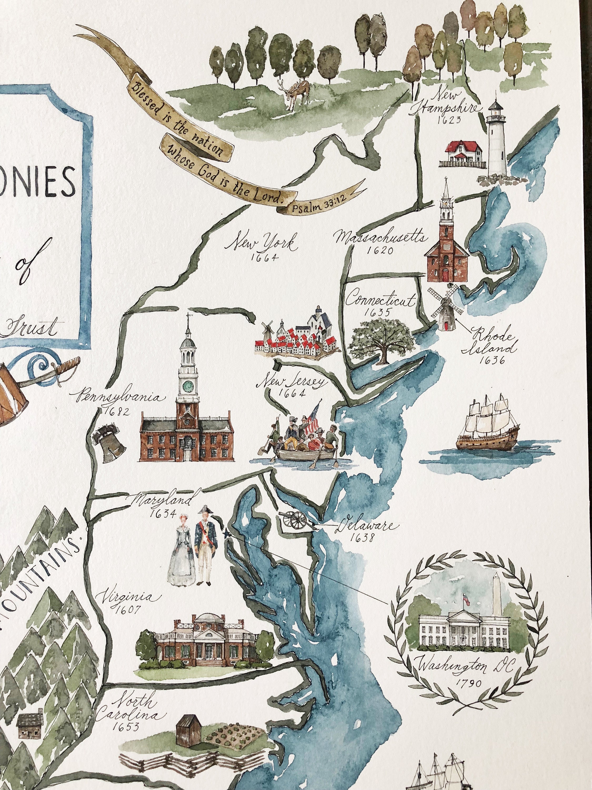Mapa De Las 13 Colonias Con Ciudades Coloniales