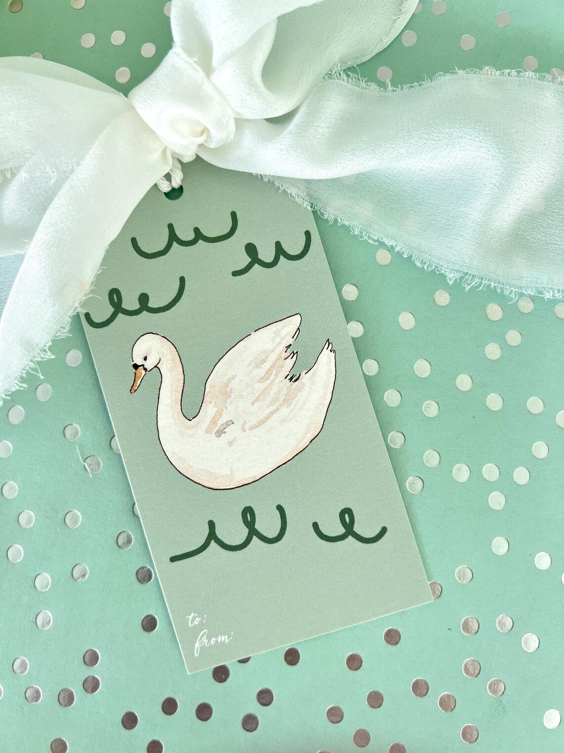 Watercolor Swan Gift Tag Set: All Occasion Gift Wrap - Etsy