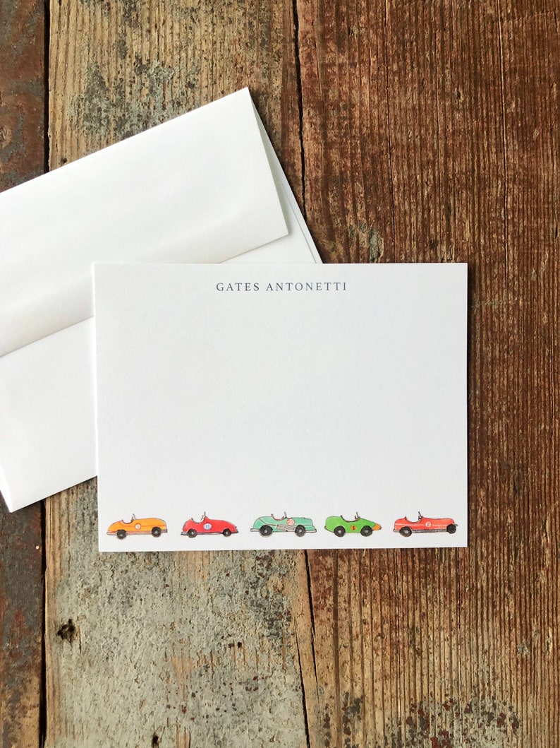 Race Car Notecards for Children - Racecars Little Boy Notecards ...