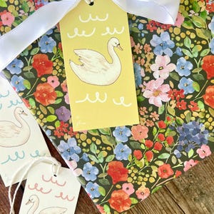 Watercolor Swan Gift Tag Set: All Occasion Gift Wrap - Etsy