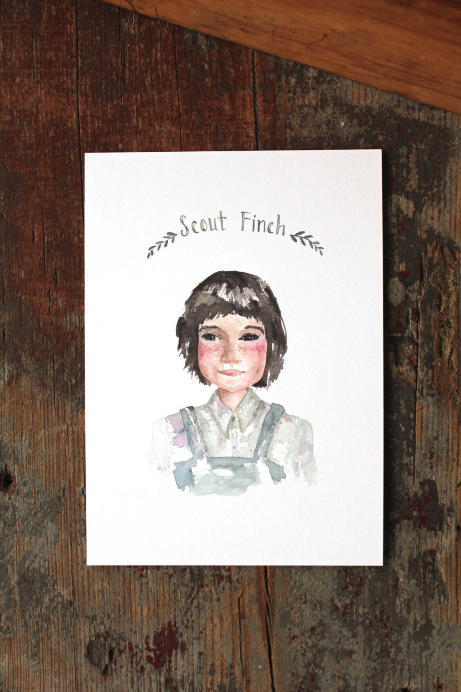 Scout Finch Watercolor Print: Literary Girl Nursery Decor (5x7) - Etsy