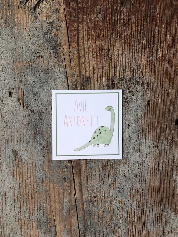 Dinosaur Calling Cards for children Watercolor Dinosaur | Etsy