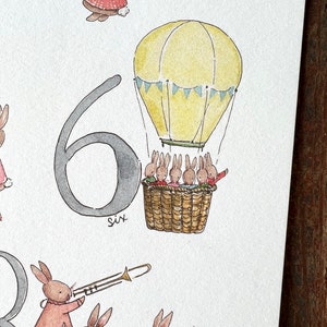 Nursery Art - Bunny Number Chart 8x10, 11x14 or 11x17 Boy or Girl ...