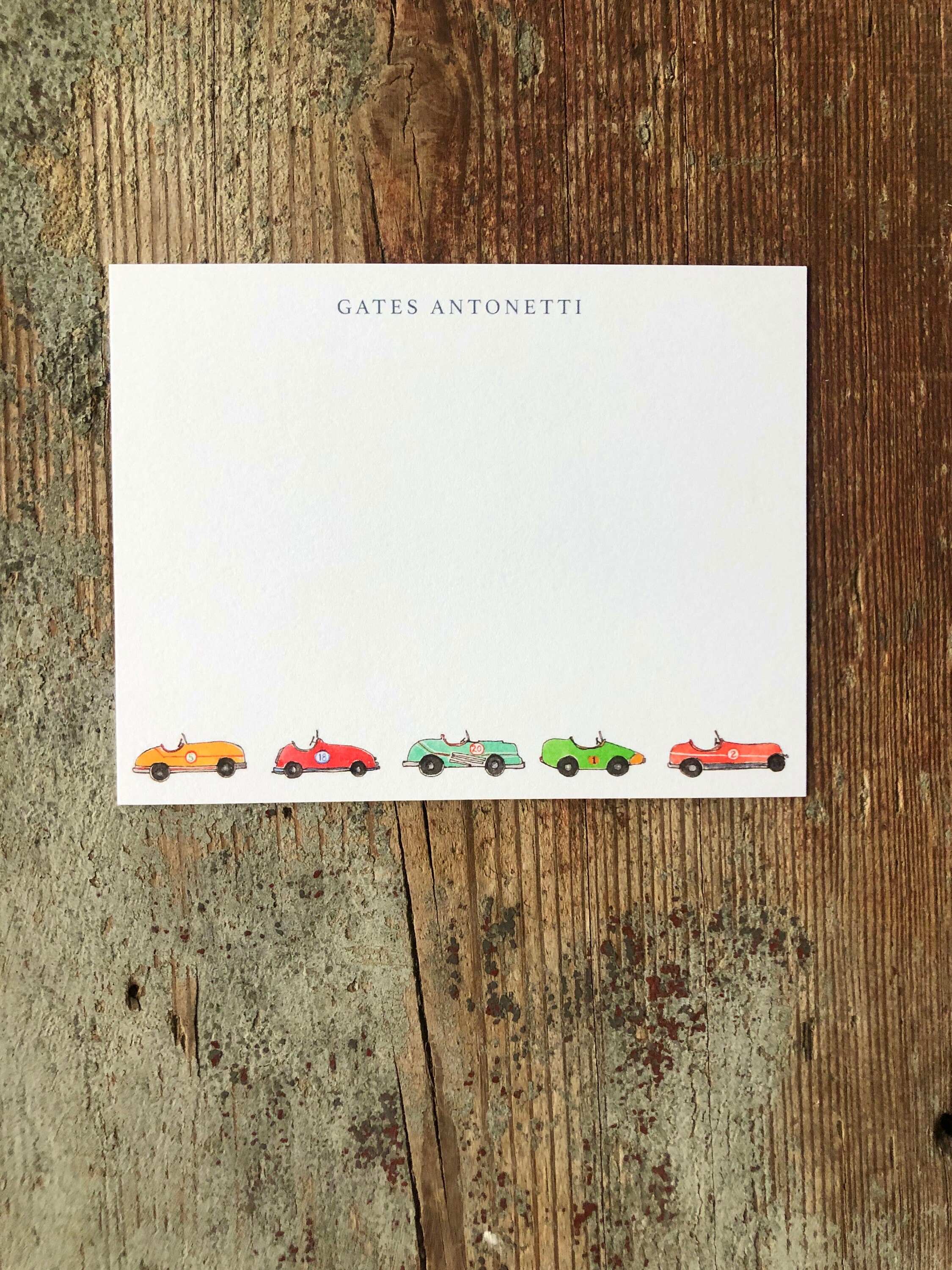 Race Car Notecards for Children - Racecars Little Boy Notecards ...