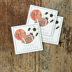 Sports Calling Cards for Children - Soccer Ball Football Basketball ...