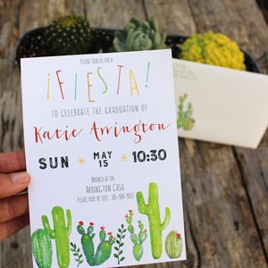 Cactus Invitation - Watercolor Fiesta Invitation - Succulents - Kids ...