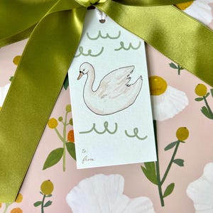 Watercolor Swan Gift Tag Set: All Occasion Gift Wrap - Etsy