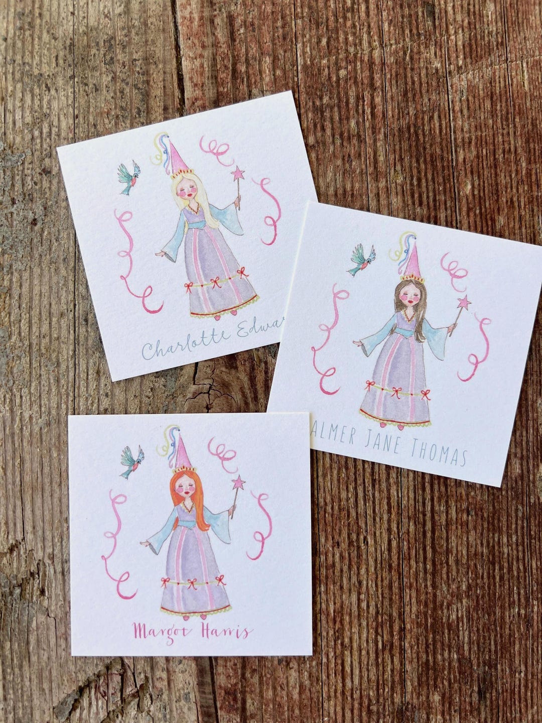 Personalized Princess Calling Cards: Watercolor Girl's Stationery - Etsy