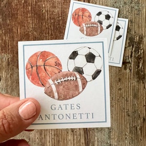 Sports Calling Cards for Children - Soccer Ball Football Basketball ...