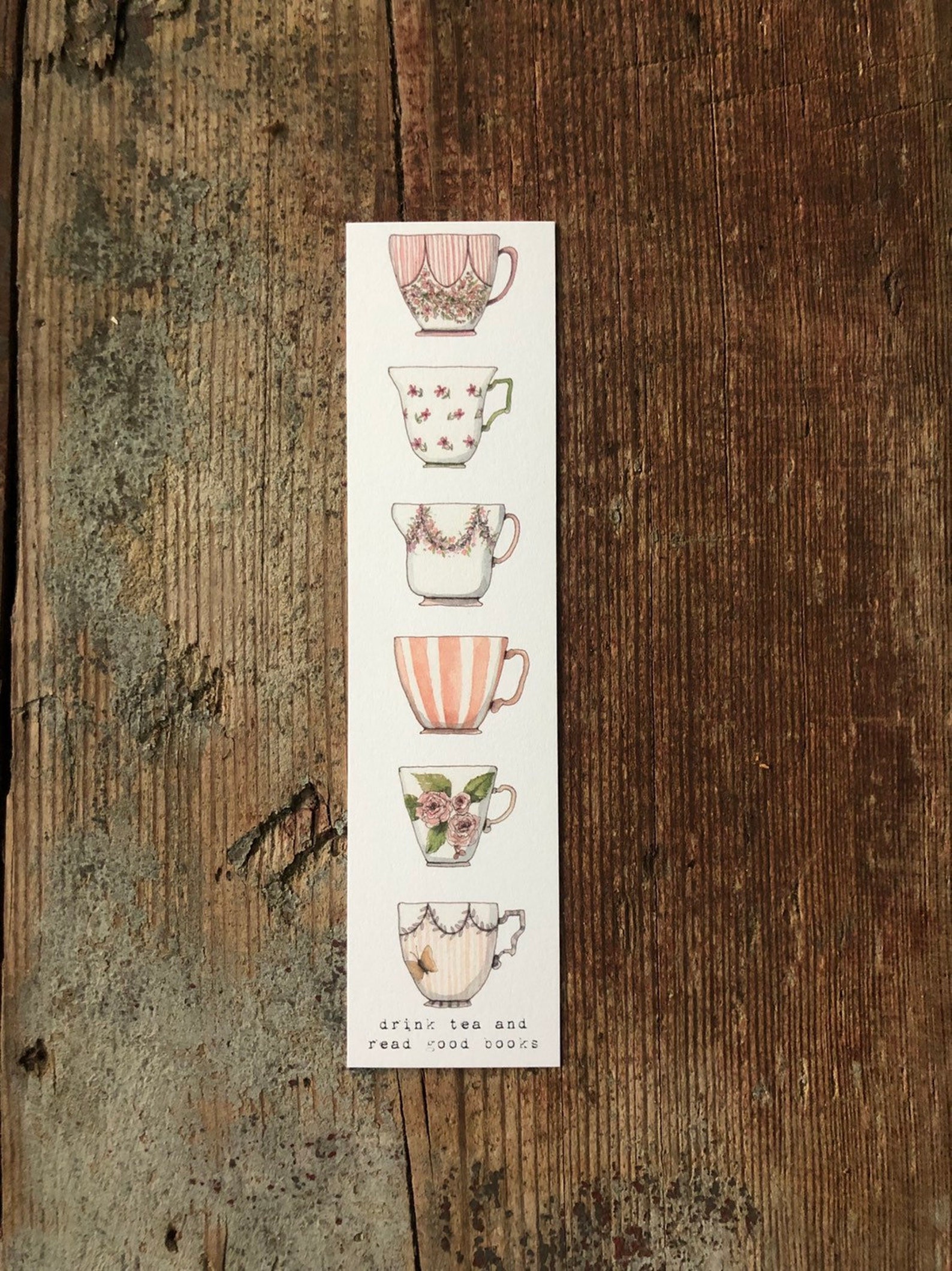 Drink Tea and Read Good Books Watercolor Bookmarks Teacups Tea Cup Tea ...