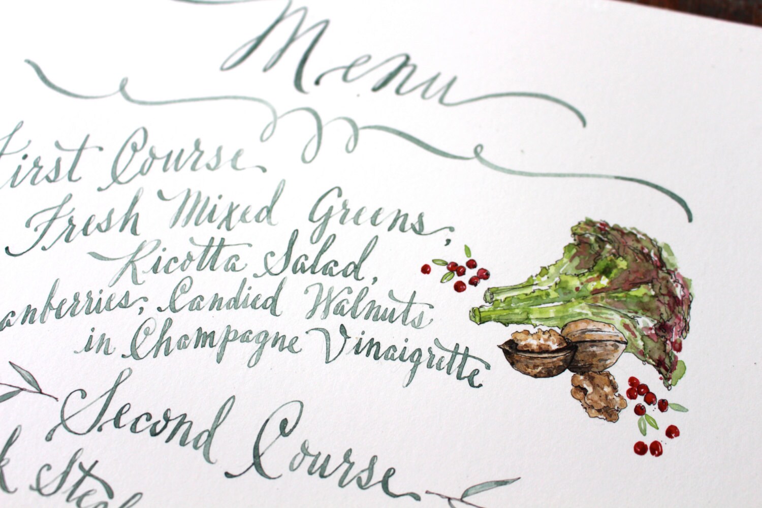 Made to Order Custom Menu Watercolor Illustration | Etsy