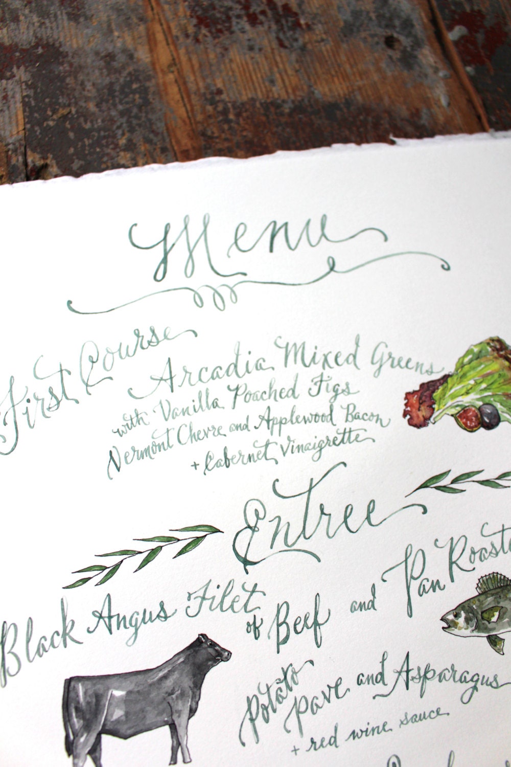 Made to Order Custom Menu Watercolor Illustration - Etsy