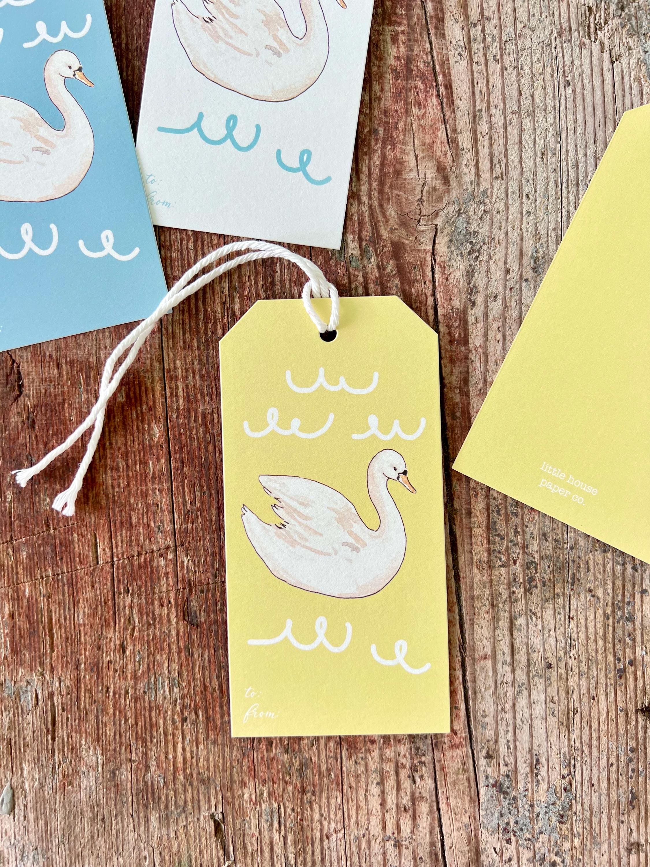 Watercolor Swan Gift Tag Set: All Occasion Gift Wrap - Etsy