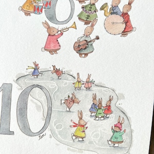 Nursery Art - Bunny Number Chart 8x10, 11x14 or 11x17 Boy or Girl ...