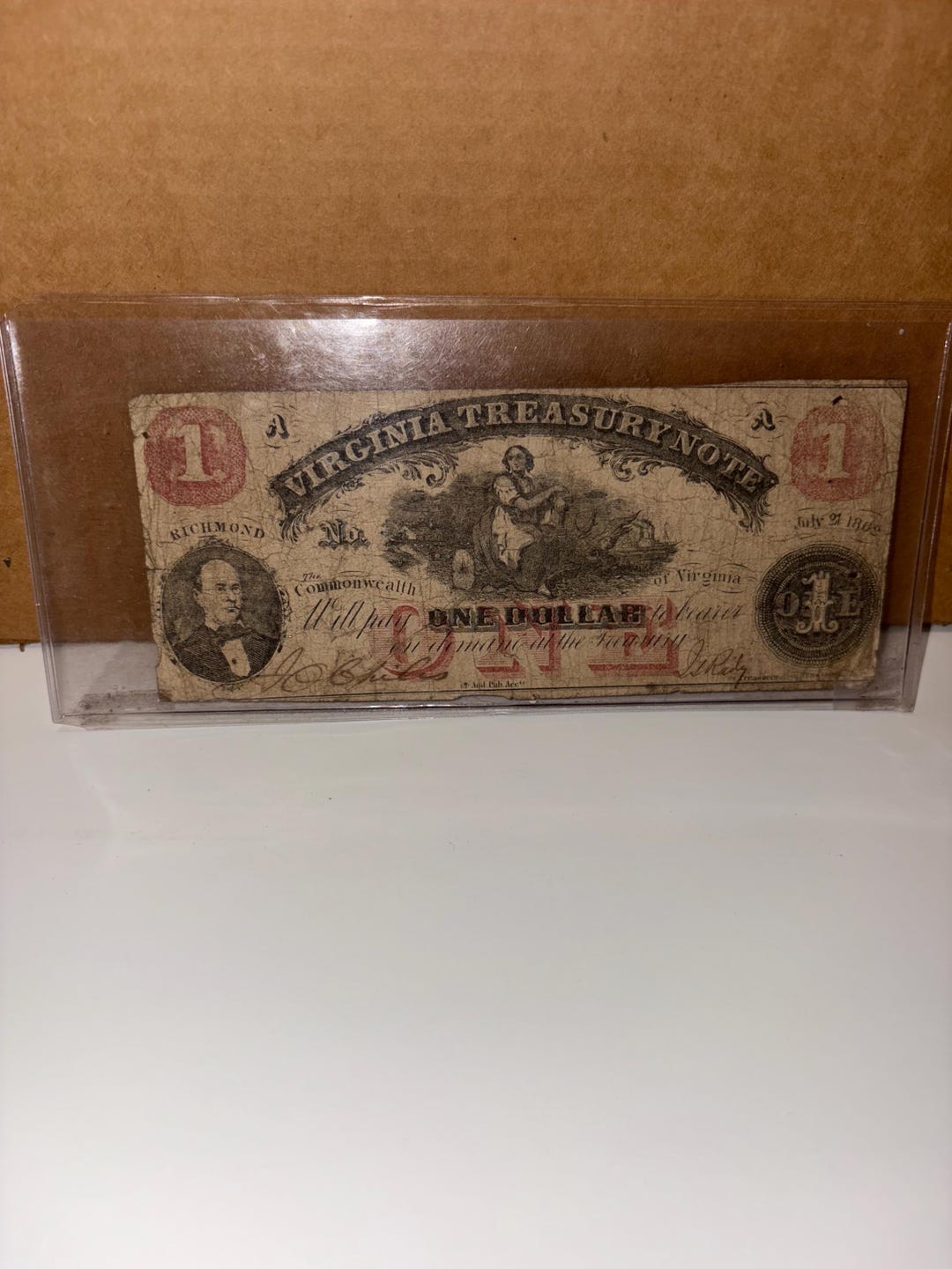 Virginia Treasury Note. 1862. Civil War. - Etsy