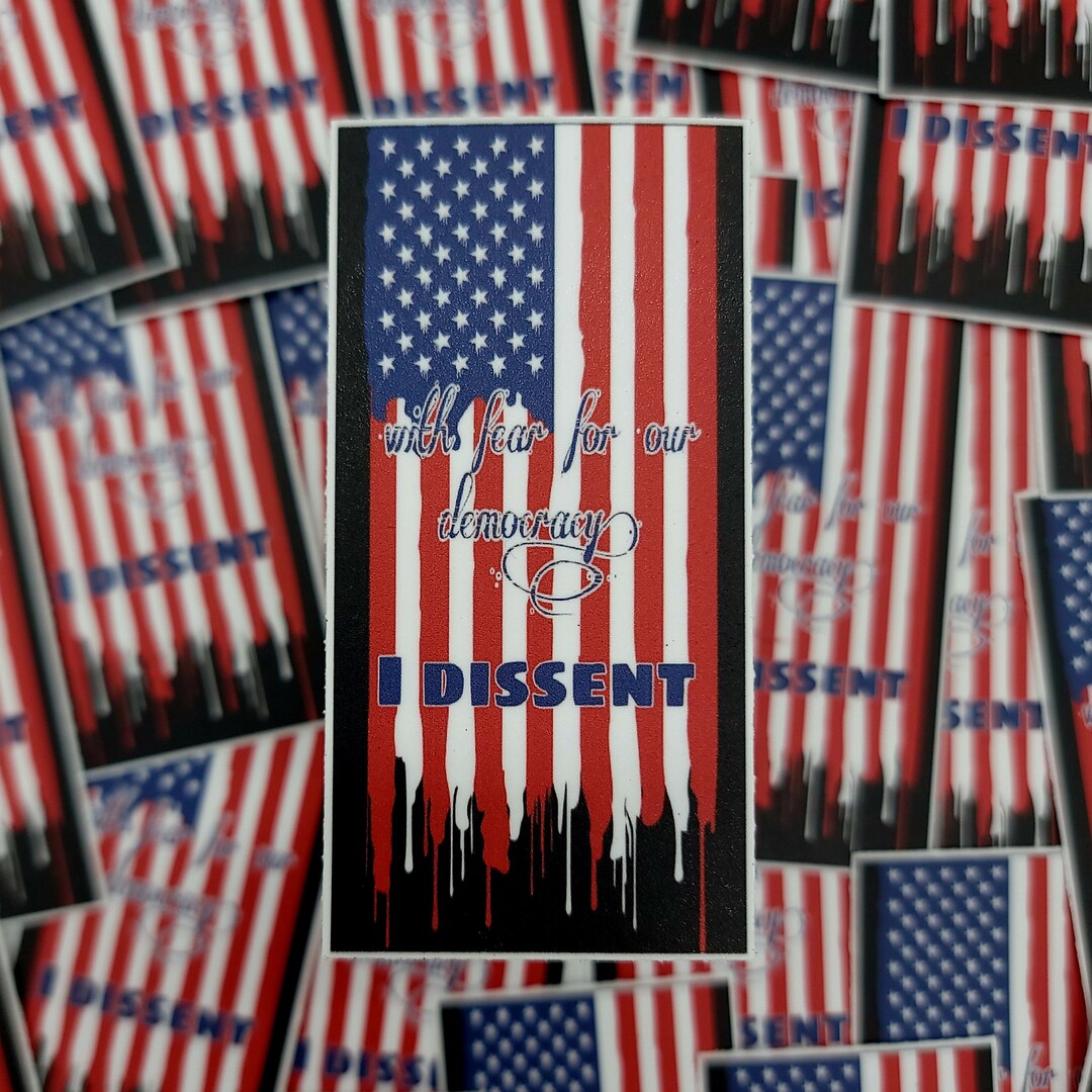 I Dissent Vinyl Sticker, Melting American Flag, Laptop, Bumper - Etsy