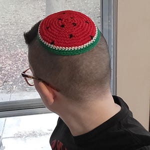 Handmade Watermelon Kippah – Cotton Yarmulke, Palestinian Solidarity - Etsy