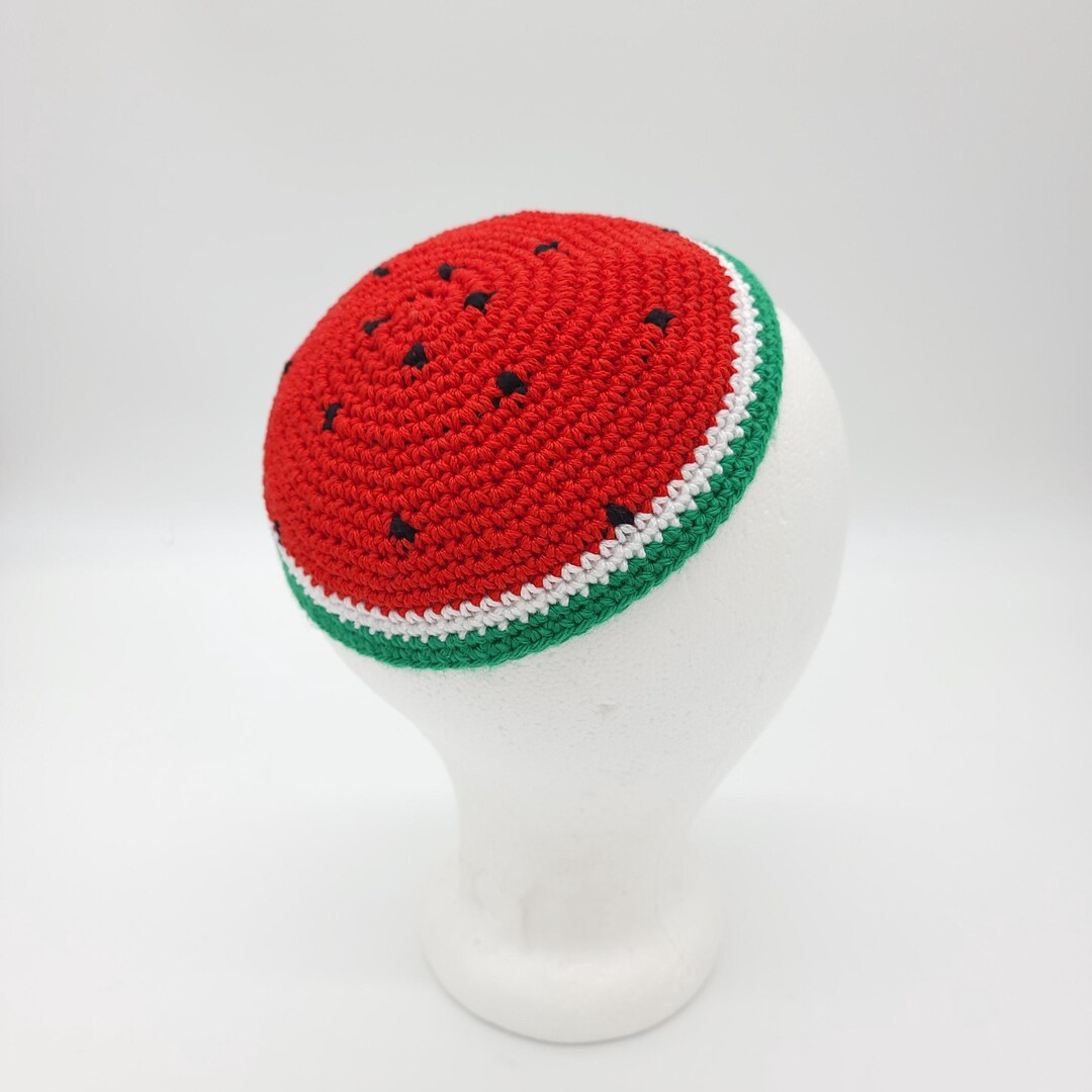 Large Size Watermelon Kippah for Palestinian Solidarity -white Rind ...