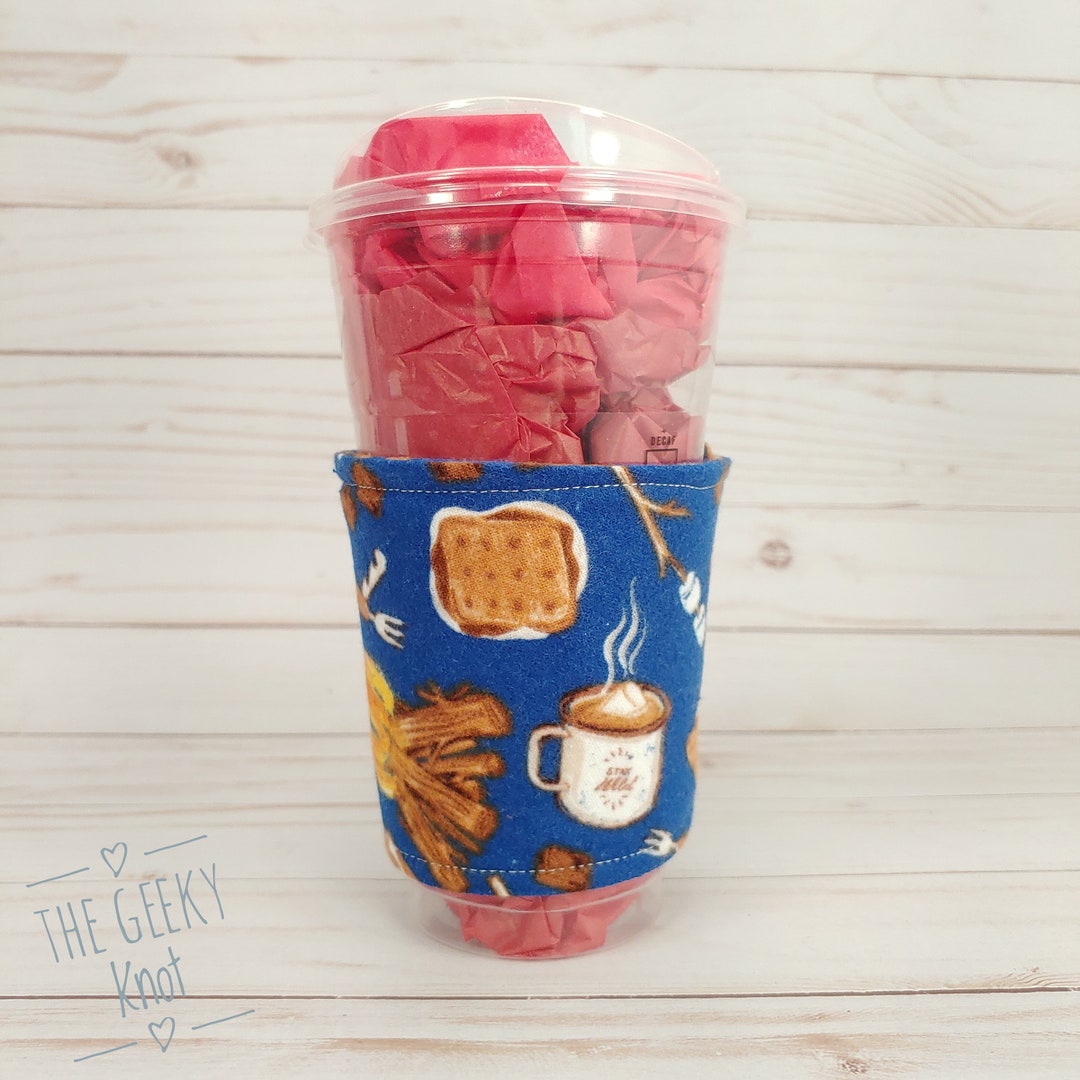 Camping Flannel Coffee Cup Cozy – Reusable Drink Sleeve - Etsy