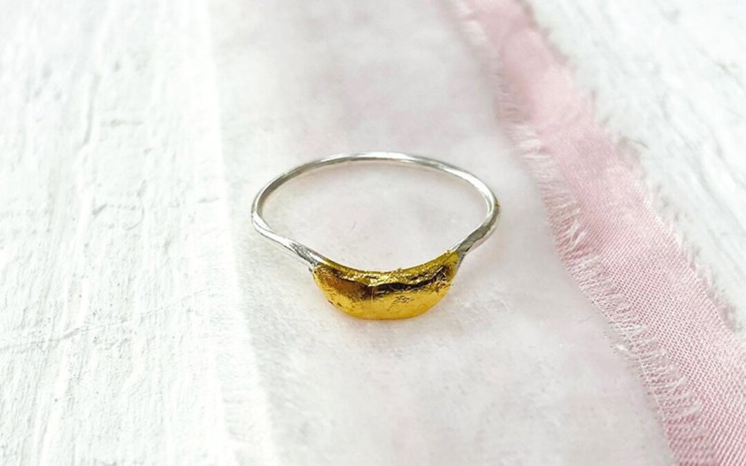 Keum Boo Rings, Landscape Silver With 24ct Gold Ring, Formed Silver ...