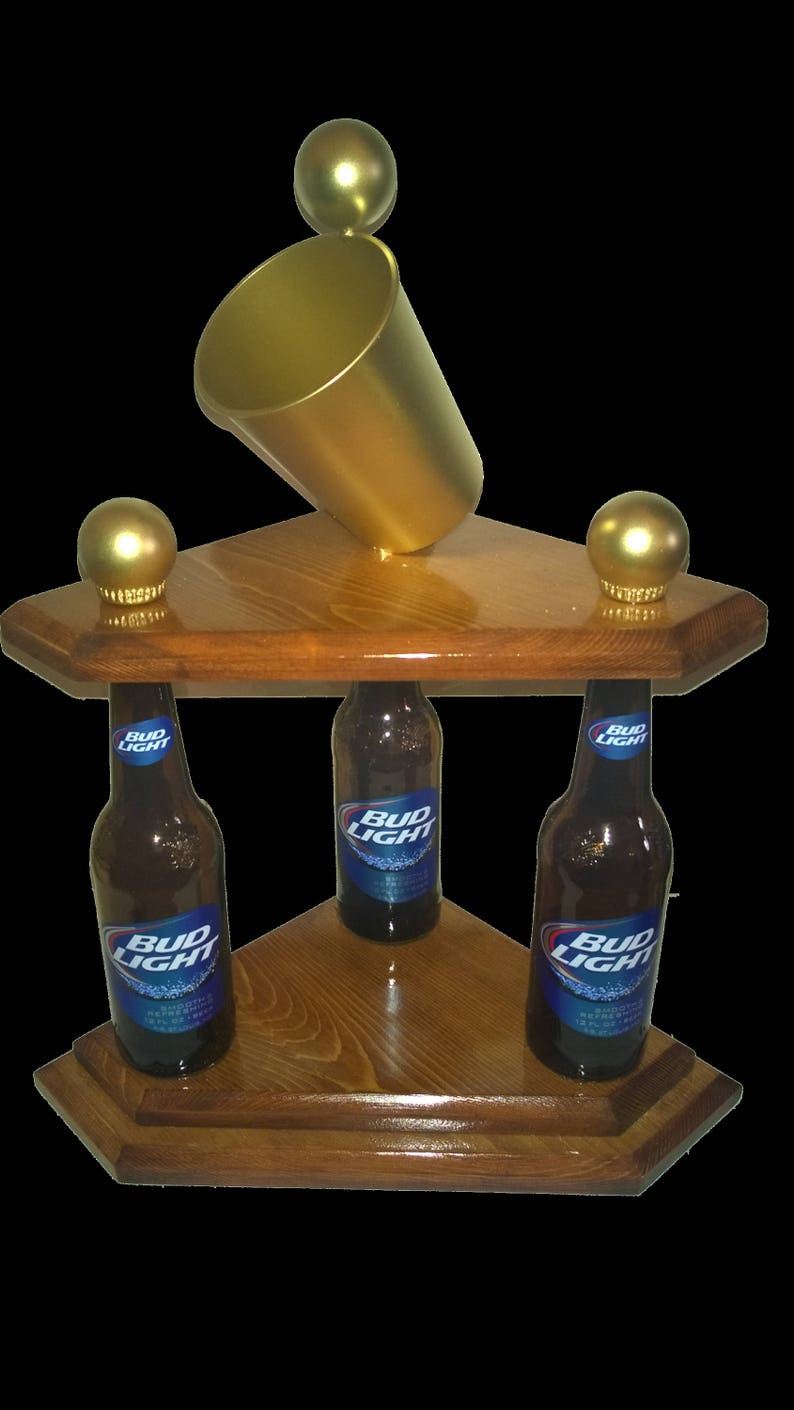 Beer Pong Trophy - Hand Made, Customizable, Wood Finish - Etsy