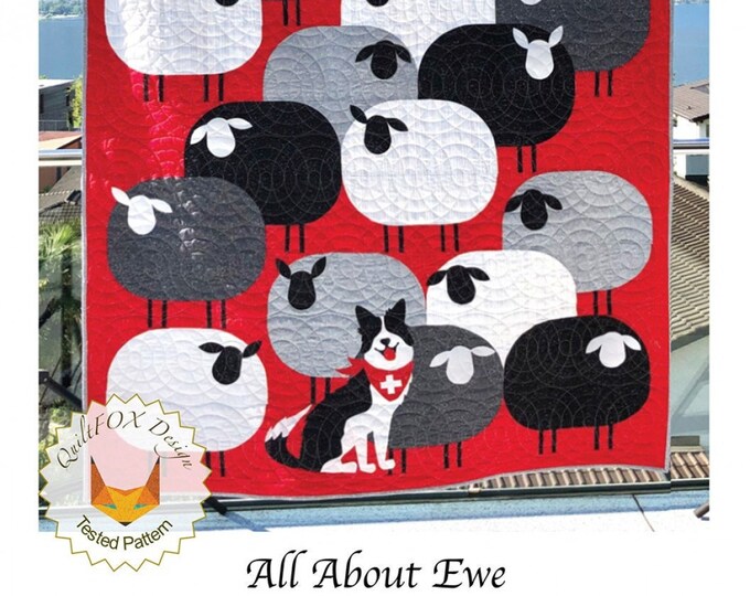 All About Ewe Quilt Pattern by Quilt Fox Design, Flock of Sheep Quilt ...