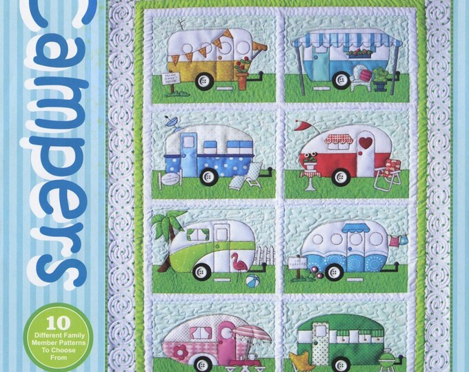 Campers Quilt Pattern, Applique Quilt Pattern by Amy Bradley Designs ...