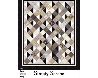 Simply Serene Easy Quilt Pattern Precut Friendly Geometric Basket Weave ...