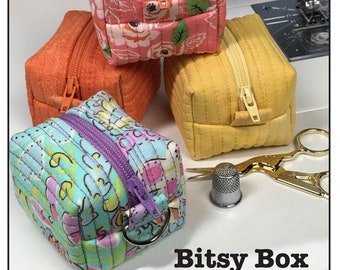 BODOBO BAGS Bitsy Box Pouch Sewing Pattern, Ticklegrass Designs Sewing ...