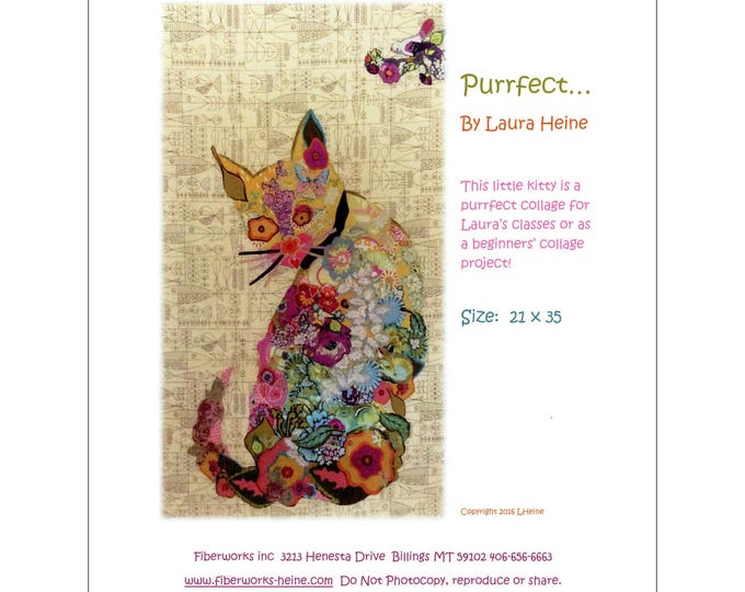 Purrfect, a Collage Quilt Pattern by Laura Heine of Fiberworks, Cat ...