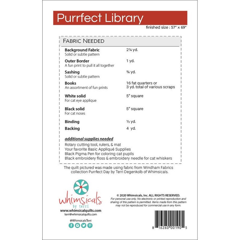 Purrfect Library Pattern Book Case Quilt Pattern by - Etsy