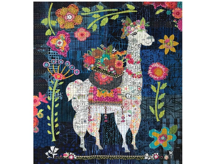 Black Cat, Collage Quilt Pattern by Laura Heine of Fiberworks - Etsy