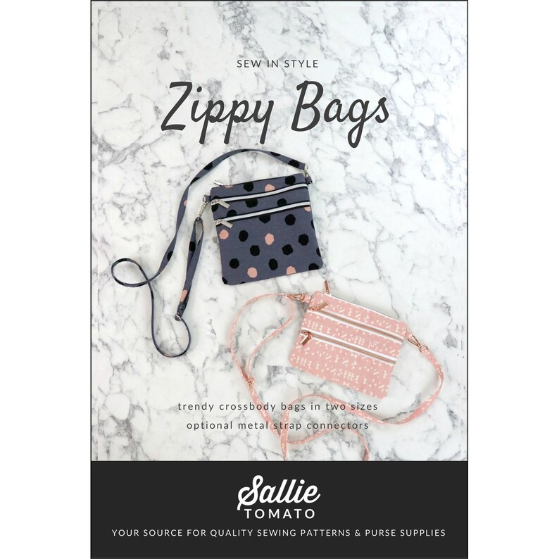 Zippy Crossbody Bags Pattern by Sally Tomato Two Sizes | Etsy