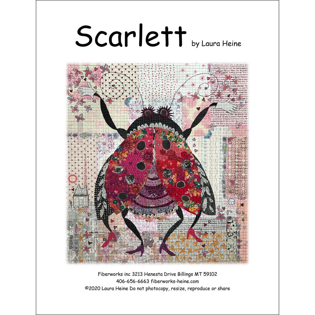 Scarlett the Ladybug Collage Quilt Pattern by Laura Heine of Fiberworks ...