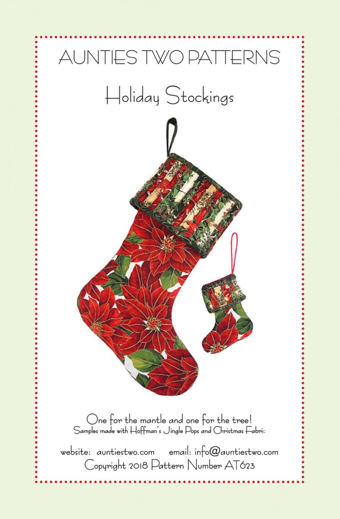 Holiday Stockings, Pattern by Aunties Two Patterns, With or Without Lights - Etsy