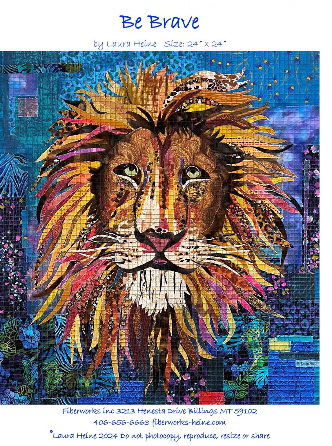 Be Brave Lion Collage Quilt Pattern by Laura Heine - Etsy