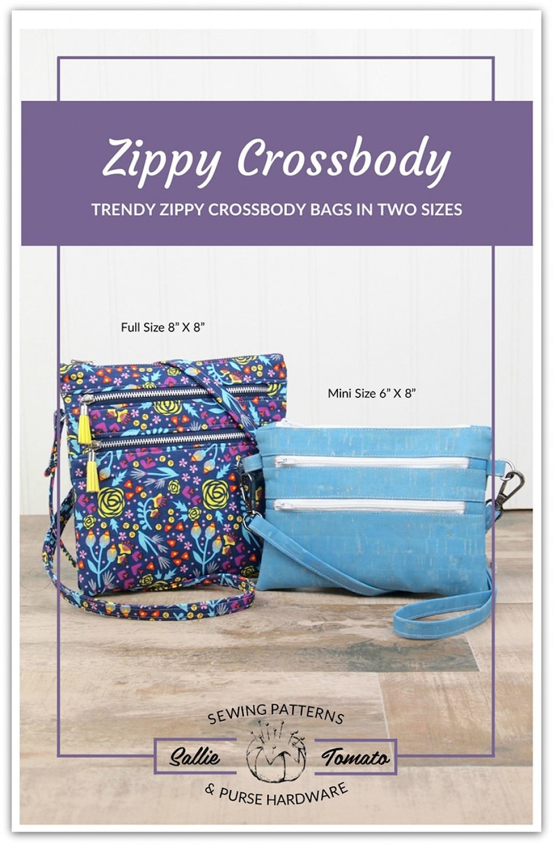 Zippy Crossbody Bags Pattern by Sally Tomato Two Sizes | Etsy