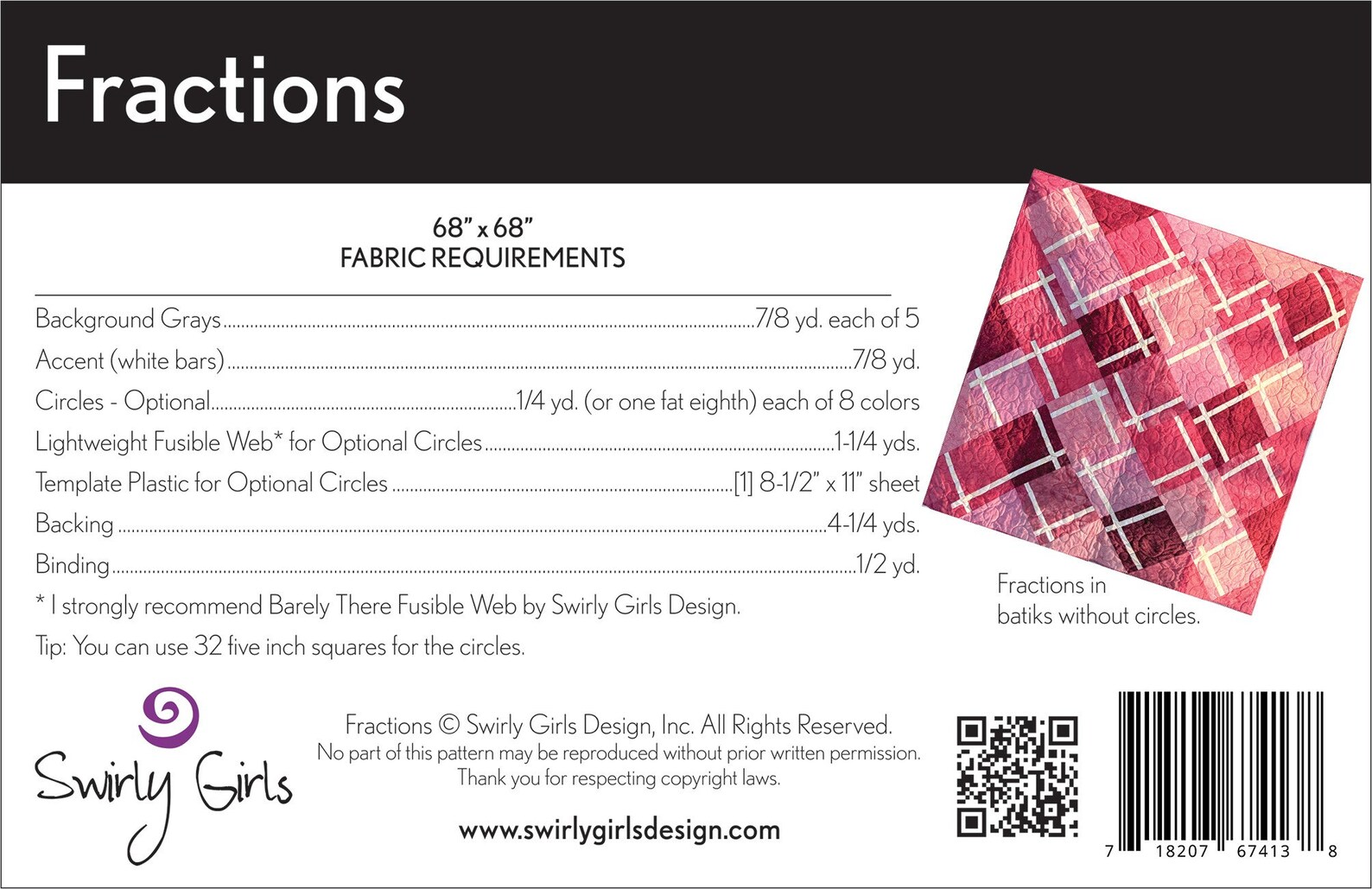 Fractions Quilt Pattern by Swirly Girls | Etsy